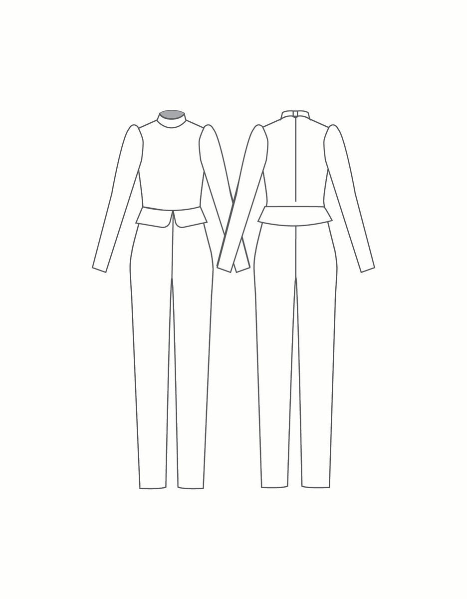 Custom Inked LS Puff Sleeve TNeck Zipper Back Unitard with Peplum and ...