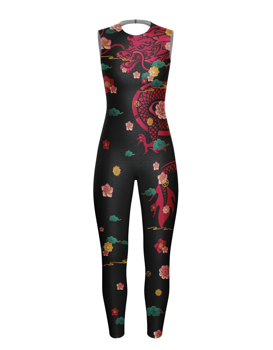 Red Dragon Sleeveless Open Back Unitard – Hamilton's AUS