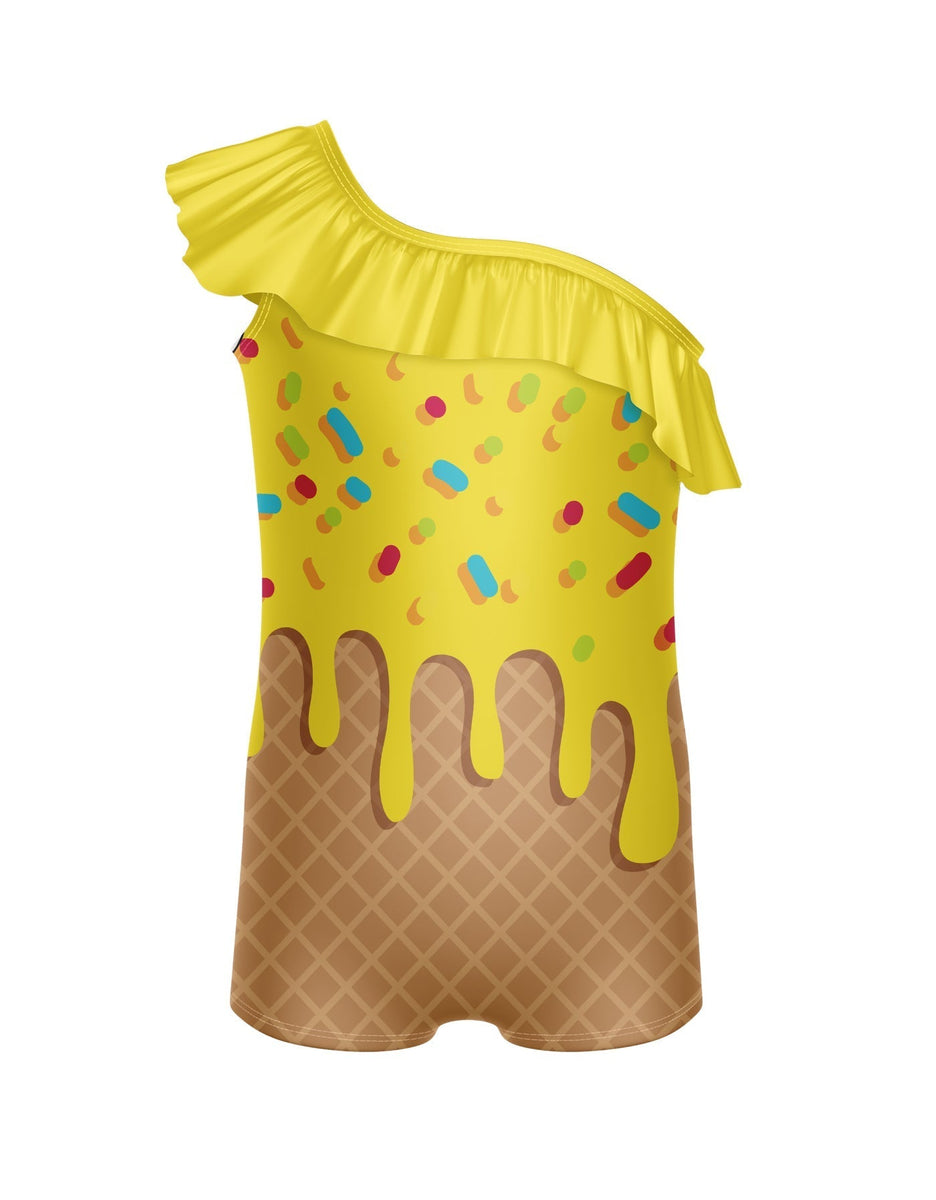Ice Cream Shop Sprinkles One Shoulder with Ruffle Biketard – Hamilton's AUS